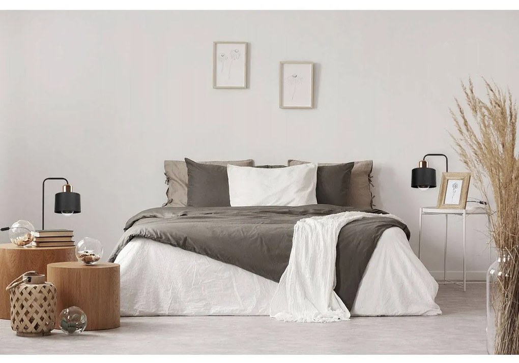 Stolní lampa Panta, 1x černé kovové stínítko, (výběr ze 2 barev uchycení)