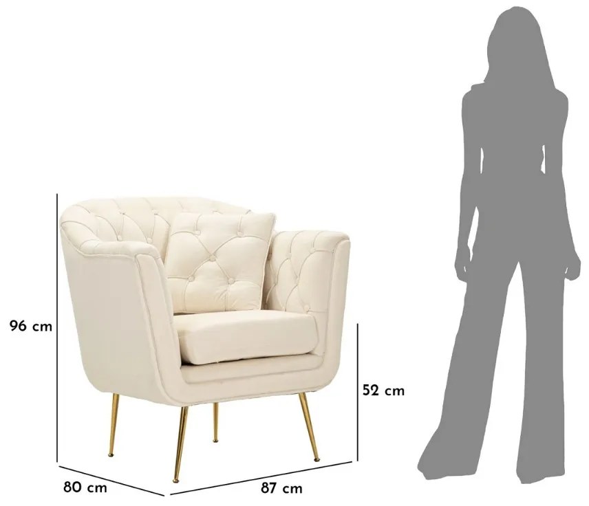 Designové křeslo Jagienka krémové