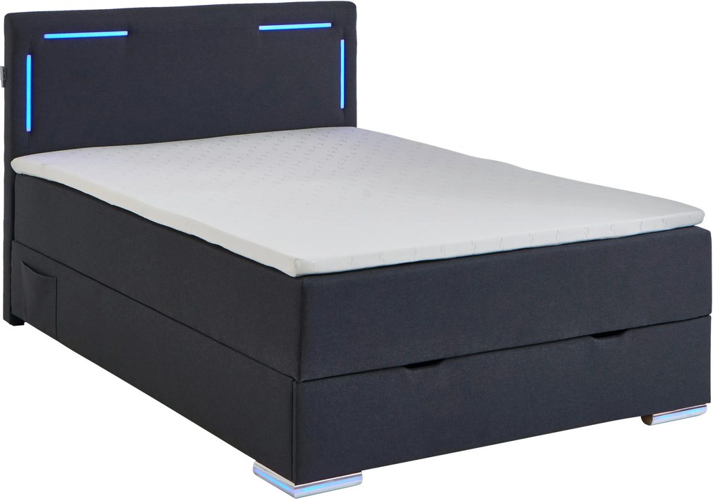 XXXLutz POSTEL BOXSPRING, 120/200 cm, antracitová Xora - Jednolůžkové postele - 000101022508