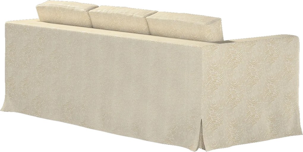 Potah na pohovku IKEA Karlanda 3-místná nerozkládací, dlouhý barva béžová látka lesklé, pletený vzor, vzorované
