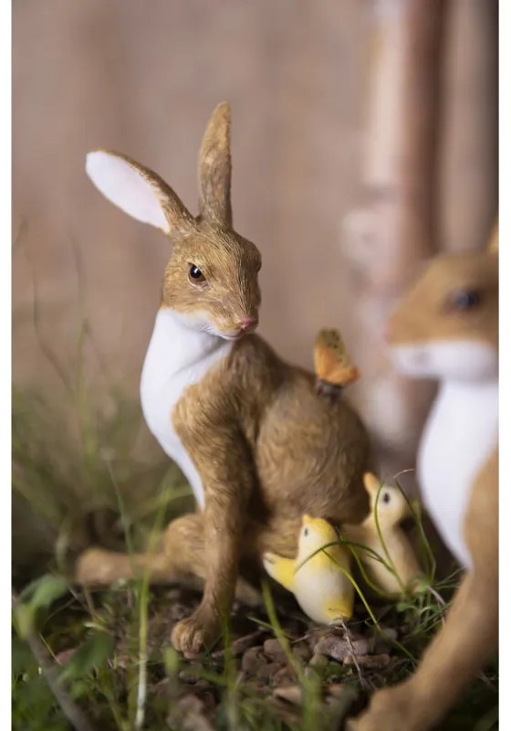 Velikonoční dekorace králíka s kuřátky – 10x7x13 cm