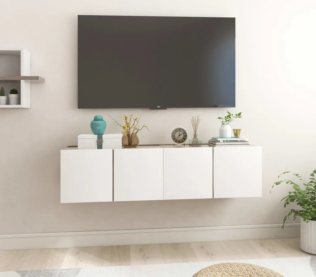 vidaXL Závěsné TV skříňky 2 ks 60 x 30 x 30 cm [804509] Barva: Bílá