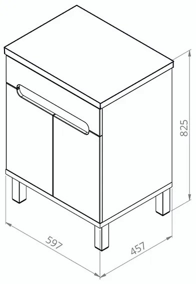 BPS-koupelny Koupelnová skříňka pod deskové umyvadlo Orion W 60-HD