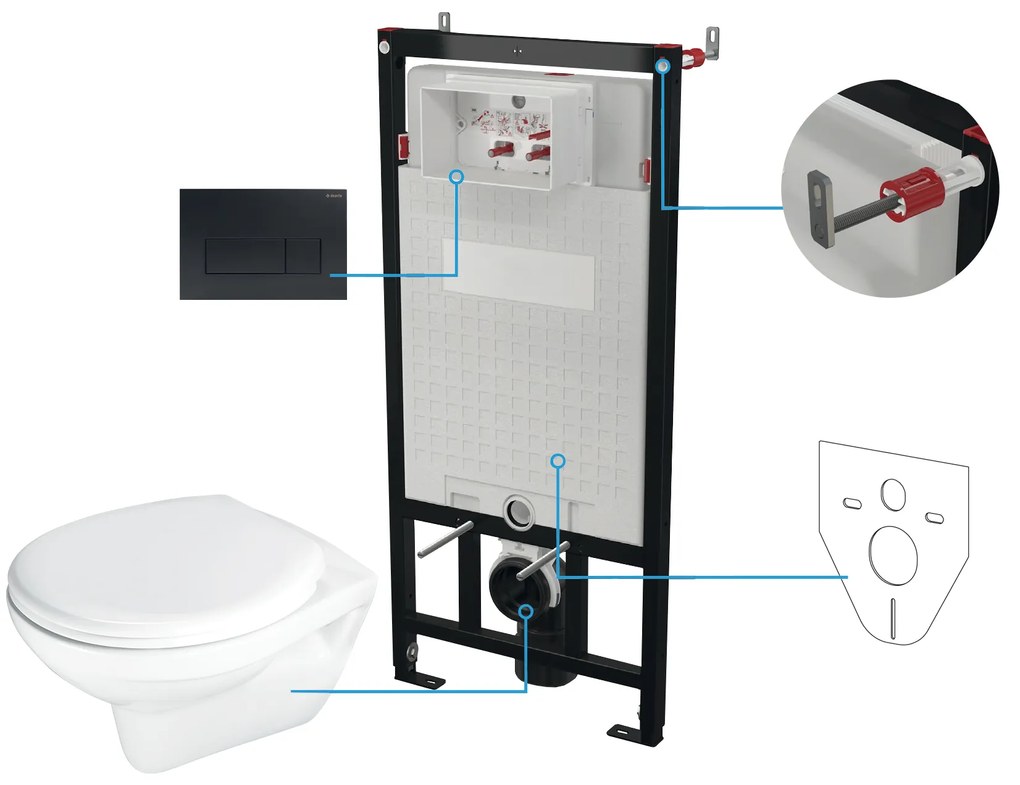 Deante WC set Boro 6v1, podomítkový systém + toaleta -