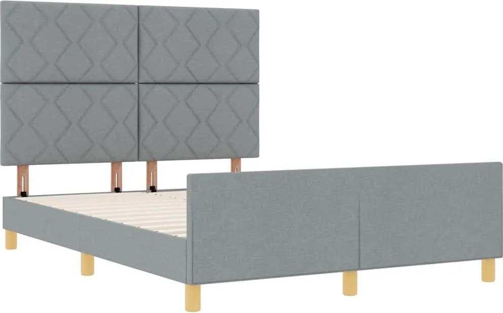 Rám postele s čelo Světle šedá 140 x 200 cm textil 3344809
