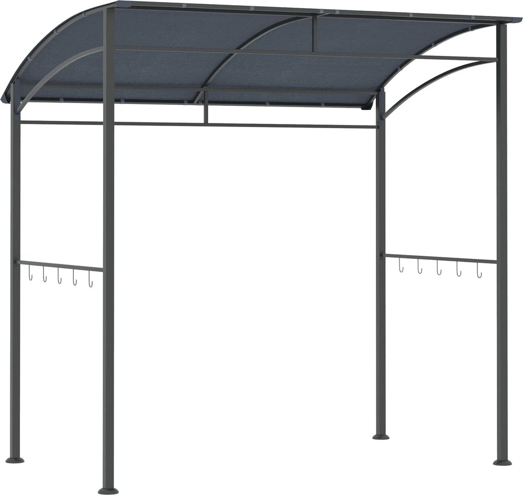 Grilovací pavilon Outsunny 215 x 150 x 220 cm, voděodolný zahradní pavilon s klenutou střechou, zahradní altán s háčky, grilovací pavilon, zahradní st