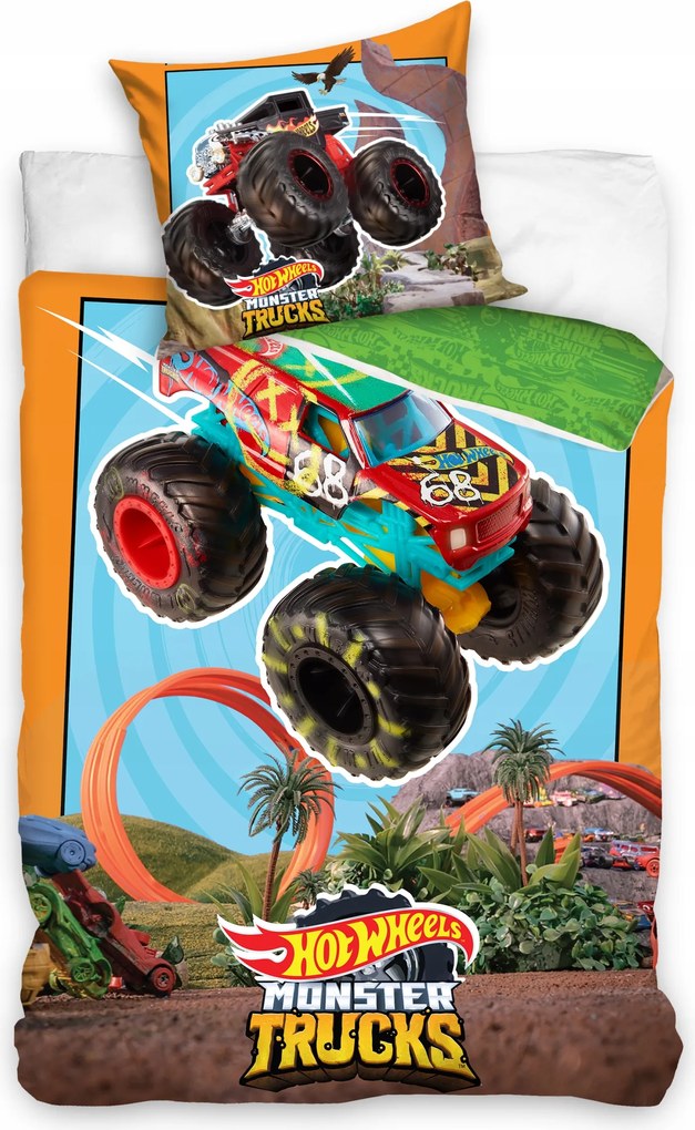 Povlečení Hot Wheels Monster Trucks 160x200