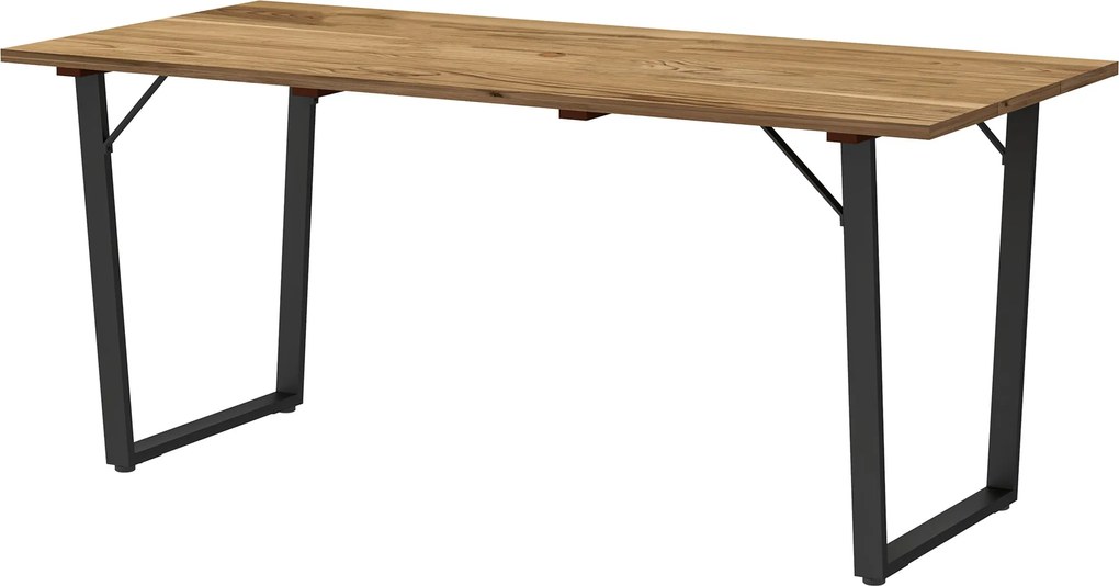 Dřevěný zahradní stůl Outsunny 175x80 cm s otvorem na deštník – Zahradní stůl pro 6 lidí, venkovní jídelní stůl na terasu, balkon, zahradu, hnědý | Ao