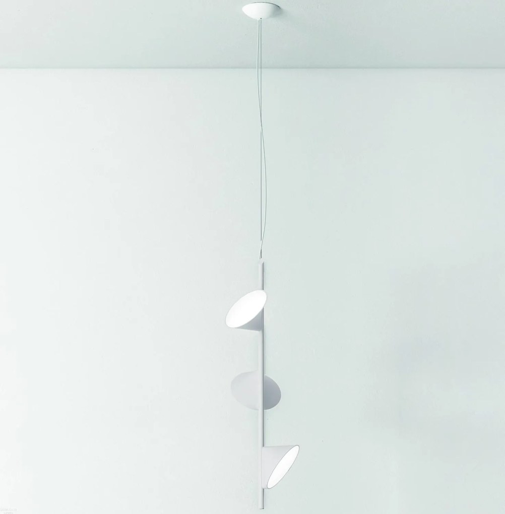 Axolight Orchid, bílé závěsné svítidlo, 3x15W LED 3000K stmívatelné, výška 97cm