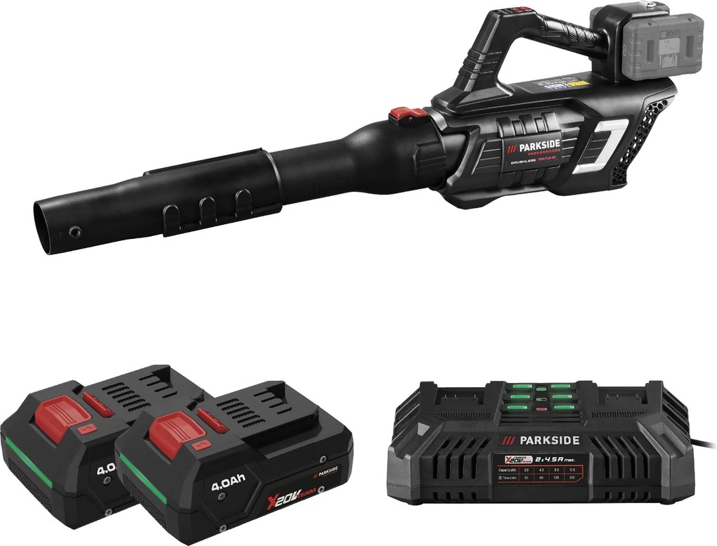Parkside Performance® Aku foukač listí Ppatlb 40 A1, 2x Smart 4 Ah