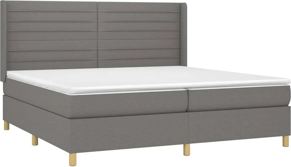 Box spring postel s matrací tmavě šedá 200x200 cm textil 3132098
