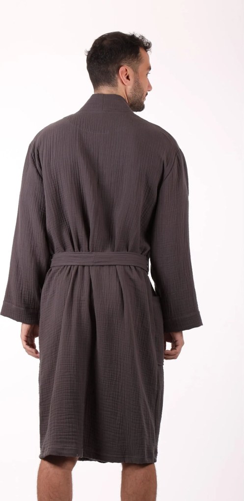 Mušelínový župan Dacca antracit 12 24 9551 unisex - L
