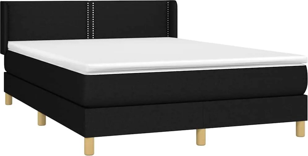 Box spring postel s matrací černá 140 x 190 cm textil 3130187