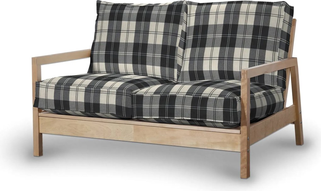 Potah na pohovku IKEA  Lillberg 2-místná nerozkládací barva černá látka pletený vzor, vzorované