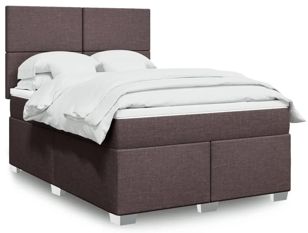 Box spring postel s matrací tmavě hnědá 140x200 cm textil 3290507