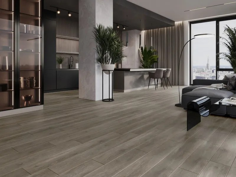 Mexen Sherwood vinylové panely 1240 x 182 mm SPC 6,5 mm, podložka IXPE 1,5 mm, 4 V-drážka, Dub - F1051-1240-182-505-4V1-01