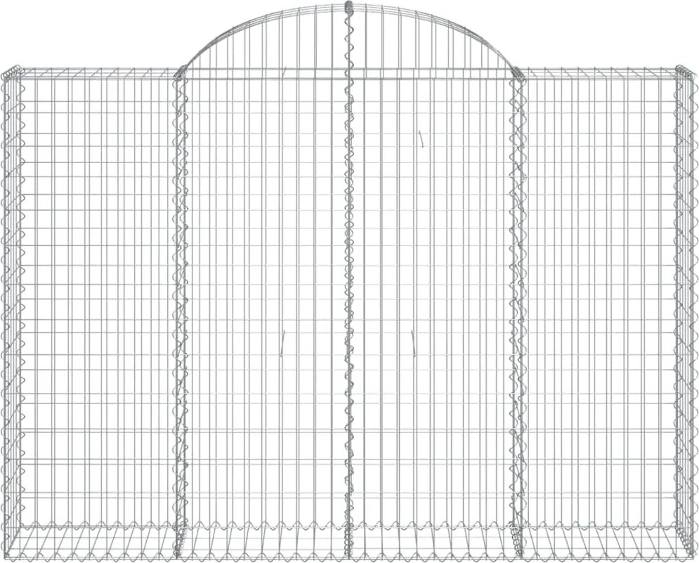 Klenuté gabionové koše 6 ks 200x30x140/160cm pozinkované železo 3146156