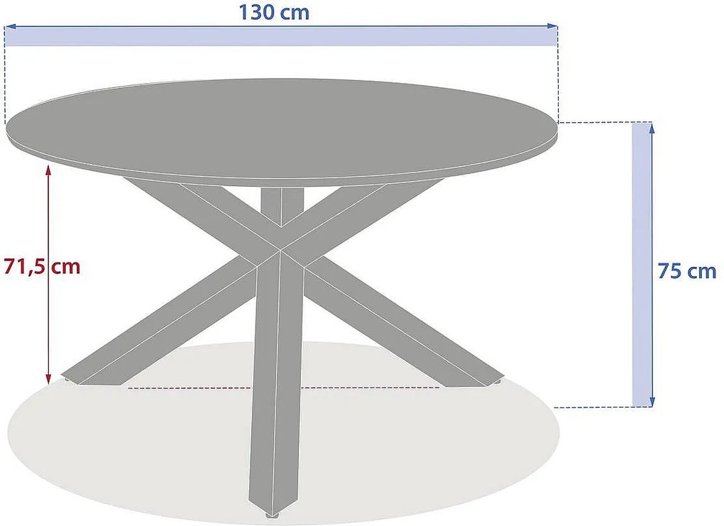 Hliníkový jídelní stůl ORIENT ø 130 cm (café)