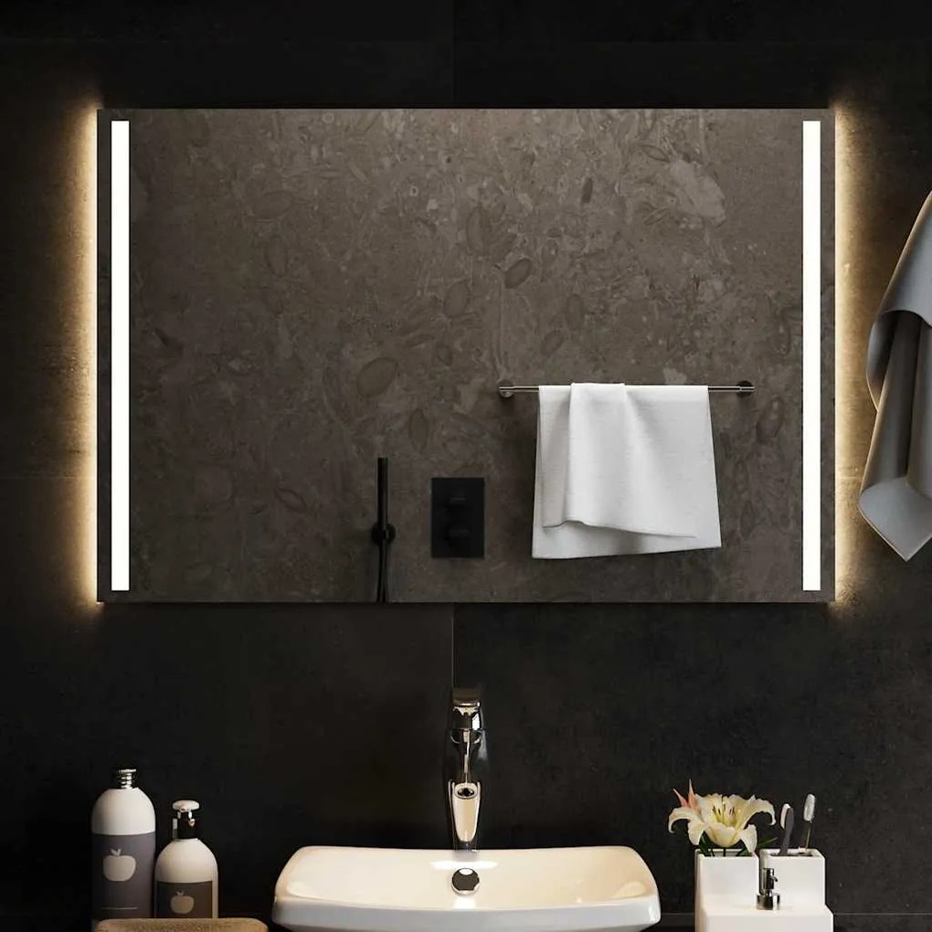Koupelnové zrcadlo s LED osvětlením 90 x 60 cm 151752