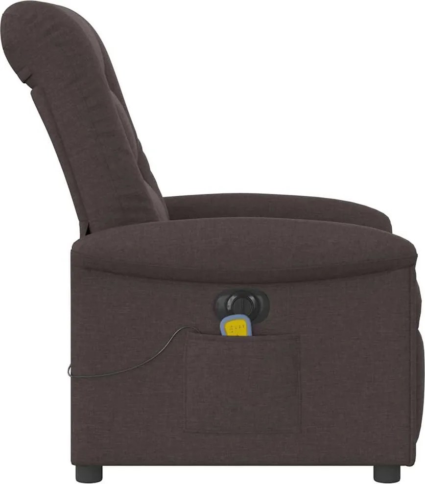 Elektrické masážní polohovací křeslo tmavě hnědé textil 3303249