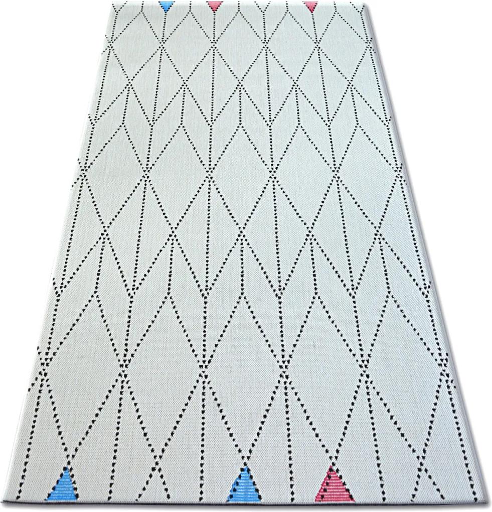 Kusový sisalový koberec Shapes bílý 80x150