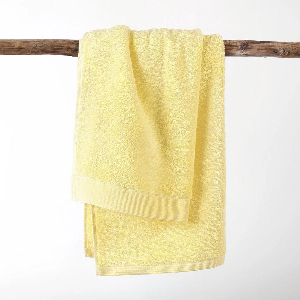 Goldea modalový ručník/osuška s přírodním vláknem - světle žlutý 70 x 140 cm