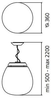 Artemide Empatia 36, designové závěsné svítidlo, 24W LED 3000K, prům. 36cm