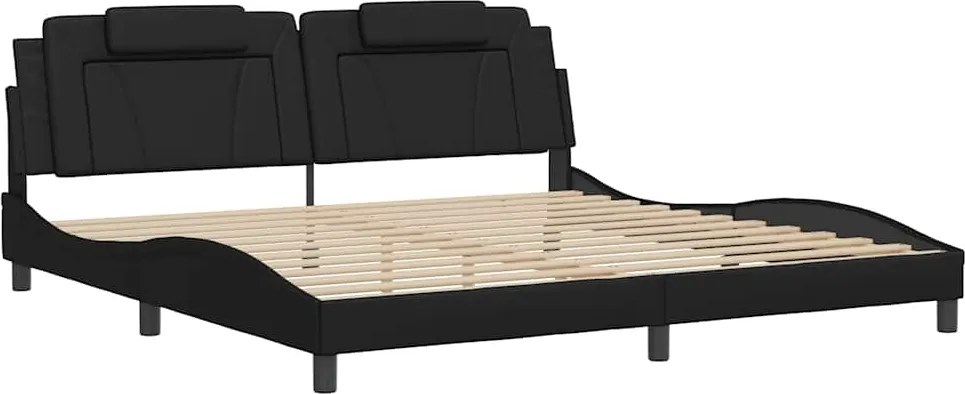 Rám postele Viana bez matrace černý 200x200 cm umělá kůže 3208117