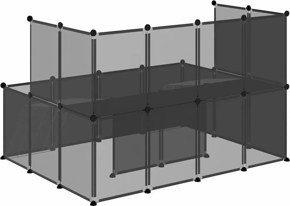 Klec pro malá zvířata černá 143 x 107 x 93 cm PP a ocel 340569