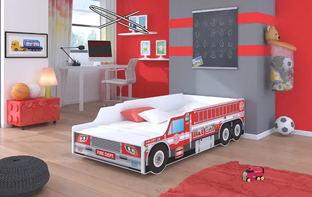 Postel s matracem FIRE TRUCK 160x80