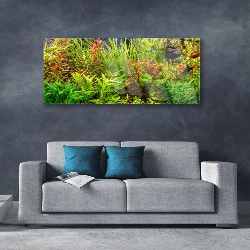 akrylový obraz Akvárium Rybičky Rostliny 125x50 cm