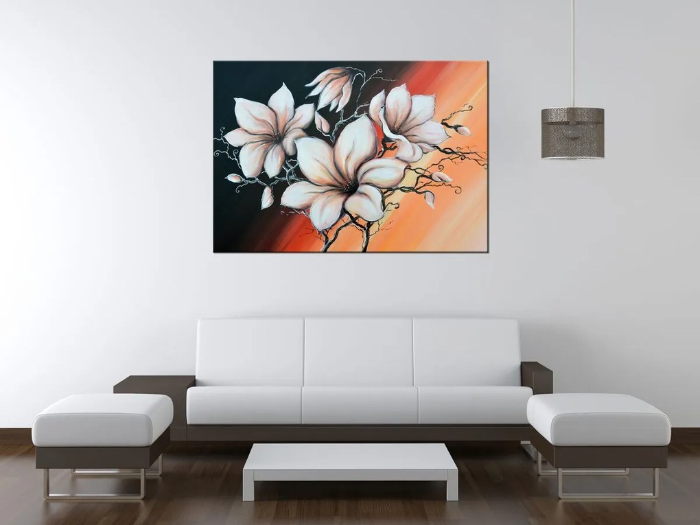 Gario Ručně malovaný obraz Magnolie při západu Rozměry: 120 x 80 cm