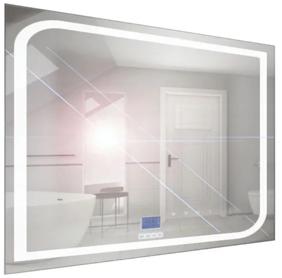 Comodo Zrcadlo závěsné s pískovaným motivem a LED osvětlením Nikoletta LED 6 Typ: bez vypínače, Rozměry (cm): 60x65 - (Nikoletta LED 6/60)