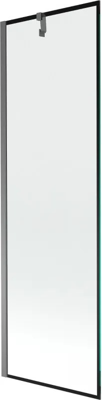 Mexen Next, 1-křídlová vanová zástěna 60 x 150 cm, 6mm čiré sklo - černý vzor, grafitová, 895-060-000-00-70-95