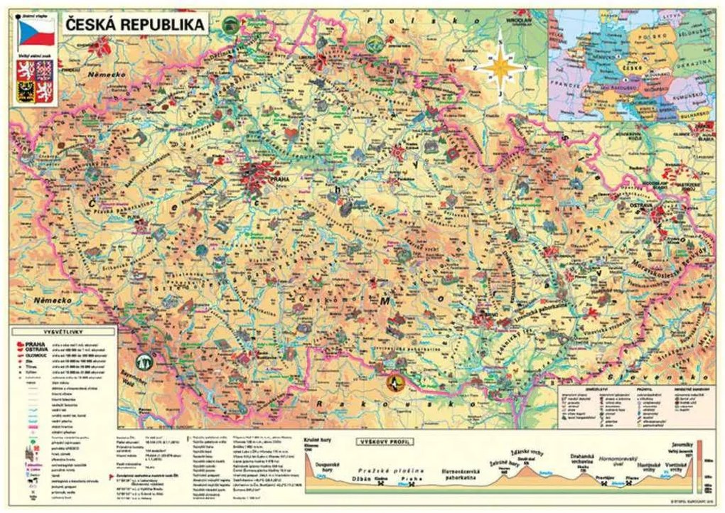 DINO Puzzle skládačka Mapa české republiky ČR 500 dílků 47x33cm dn502321