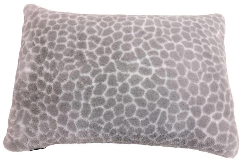Obdélníkový chlupatý polštář s motivem žirafí kůže - 40*60*15cm