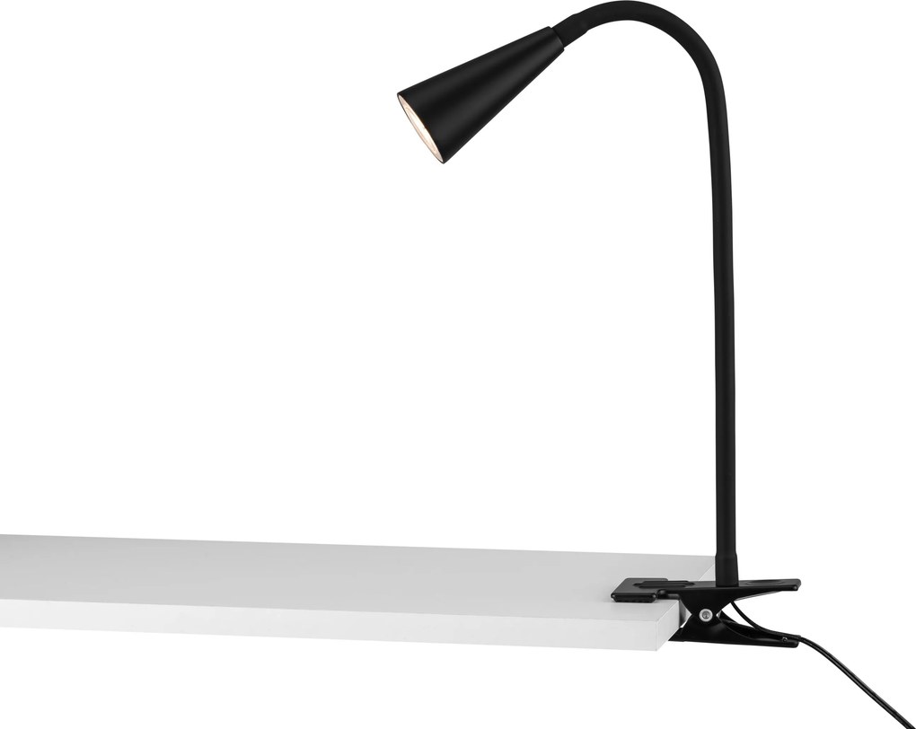 Livarno Home LED klipová svítilna s flexibilním kovovým krkem (lampa se svorkou, černá)
