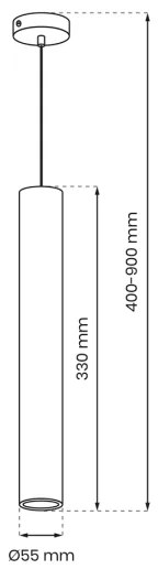 Lustr na lanku HUDSON 1xGU10/8W/230V černá