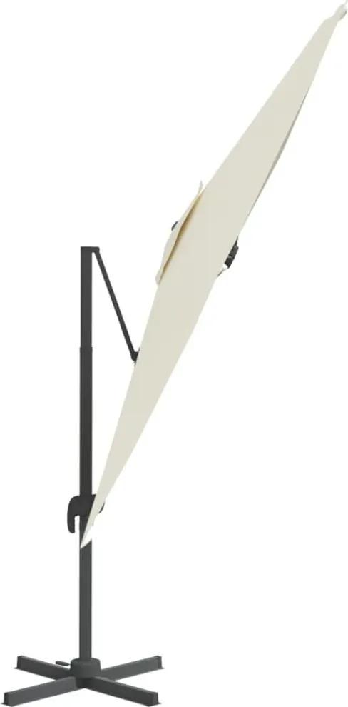 vidaXL Konzolový slunečník s hliníkovou tyčí pískově bílý 400 x 300 cm [319912]