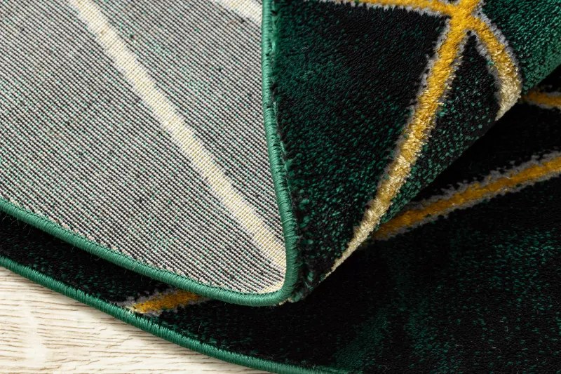 Dywany Łuszczów, Kusový koberec Emerald 1022 green and gold kruh, 200x200 (průměr) kruh, zelená, ložnice