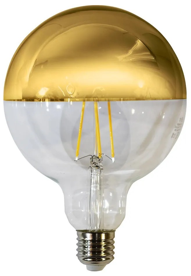 Dekorační LED žárovka se zrcadlovým vrchlíkem E27 teplá 3000k 7w 806 lm zlatá