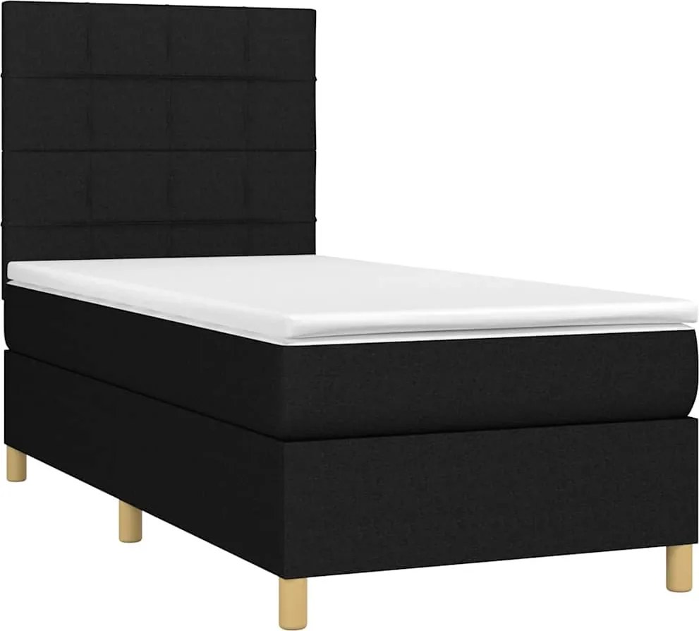 Box spring postel s matrací a LED černá 80 x 200 cm textil 3135391