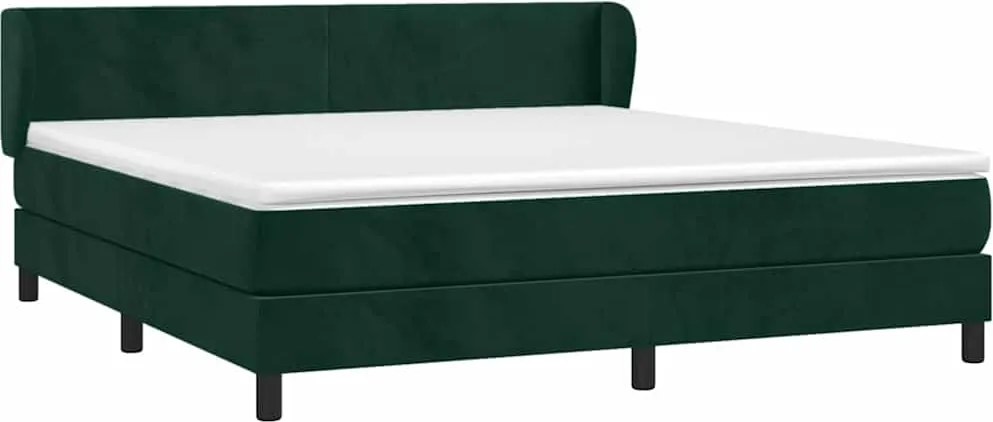 Box spring postel s matrací tmavě zelená 160x200 cm samet 3127382
