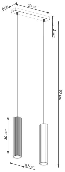 Sollux SL.1536 - Lustr na lanku KARBON 2xGU10/10W/230V bílá