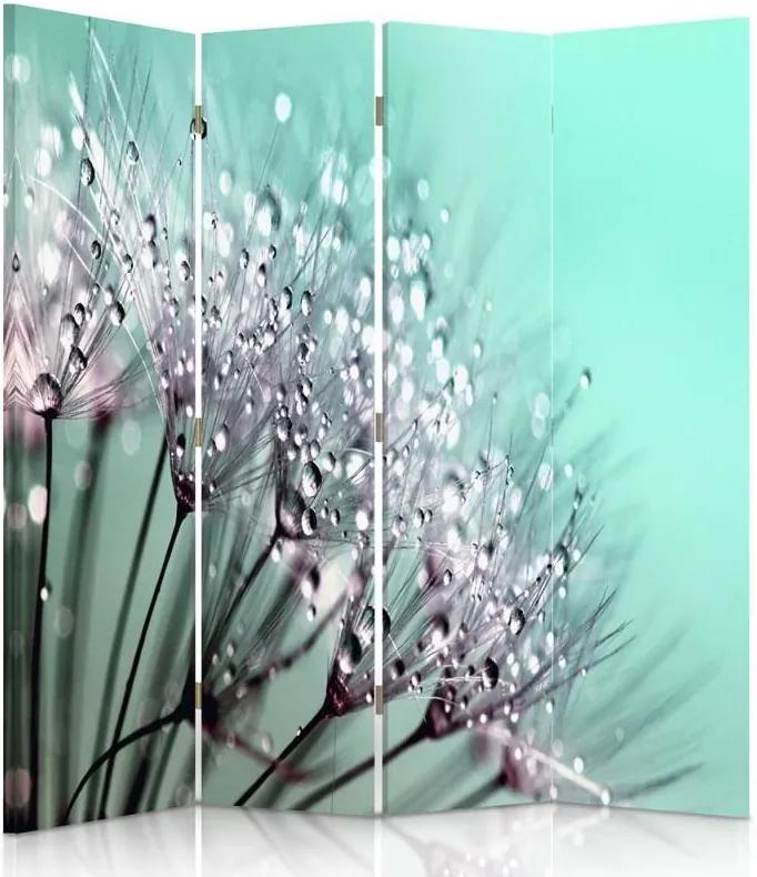 Paraván - Dandelion And Dew | čtyřdílný | oboustranný 145x150 cm
