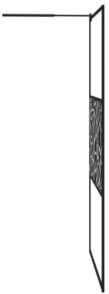 Zástěna do průchozí sprchy 115x195cm ESG / kamenný design černá,  151883