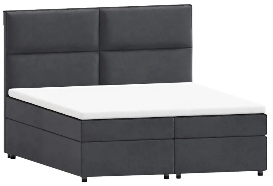 Šedá boxspring postel s úložným prostorem 140x200 cm Rico – Ropez