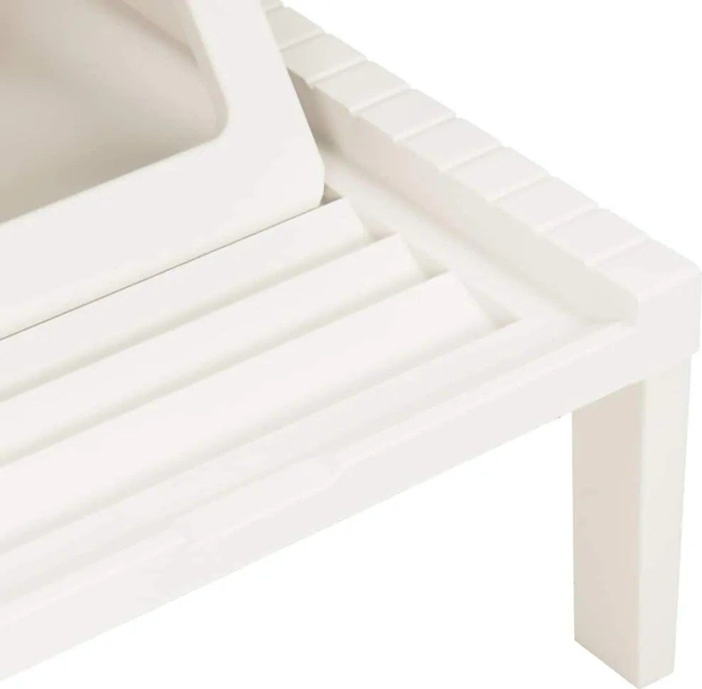 Zahradní lehátko plast bílé 315826