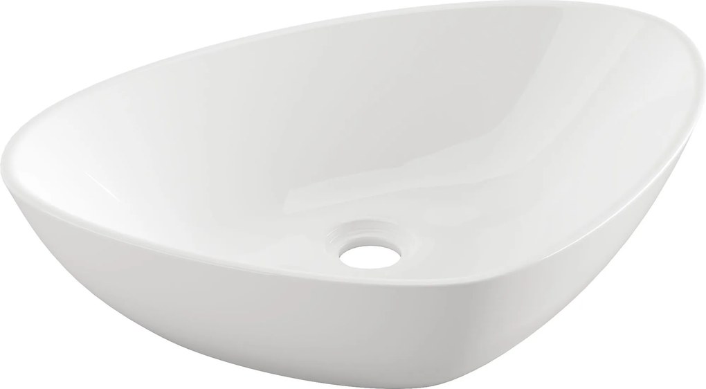 Invena Trigono, asymetrické umyvadlo na desku 500x405, INV-CE-58-001-W
