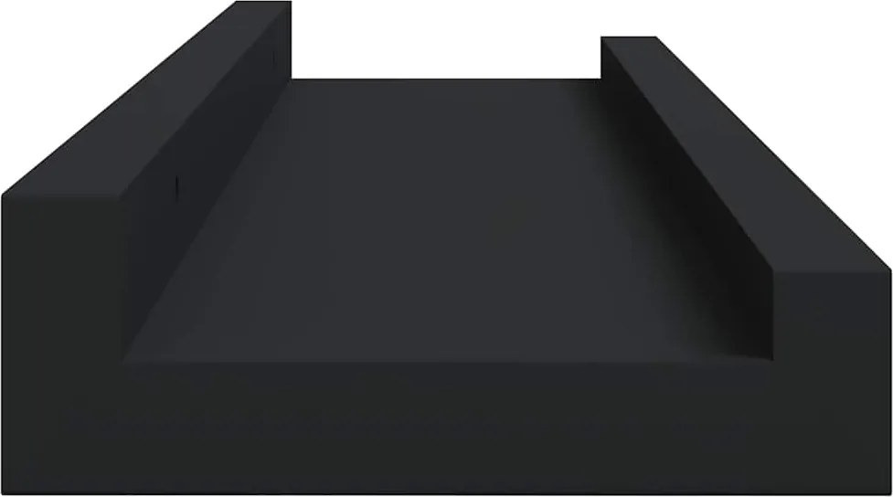 Poličky na zarámované obrázky 2 ks černé 40 x 9 x 3 cm MDF 323931